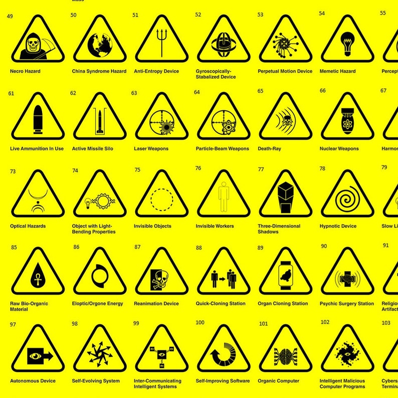 SCP Foundation All Warning Signs Collection Digital Wall Art NFT Hight ...