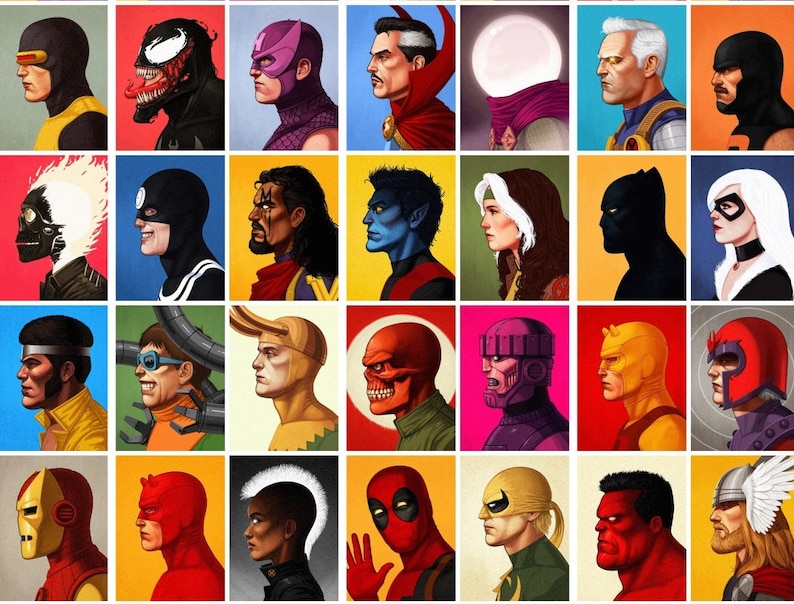NFT Marvel Heroes Collection Wall Art Digital Print - Etsy