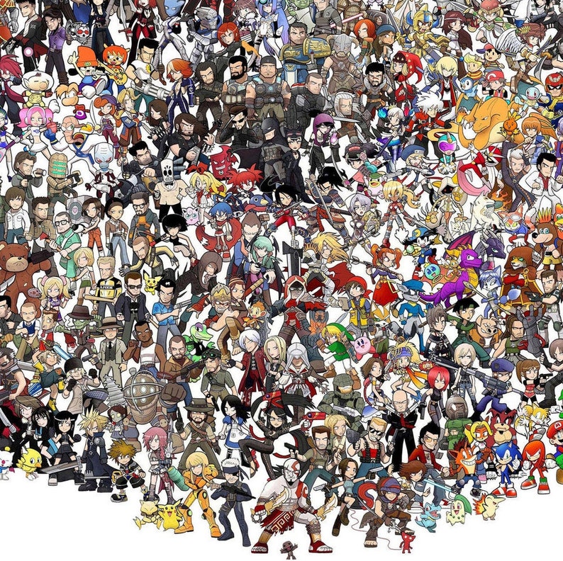 All Game Heroes Characters Collection Wall Art Digital Print Poster ...