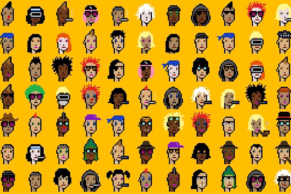 NFT Collection Crypto Punk Digital Art Bundle Wall Print - Etsy