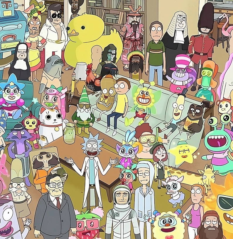 Rick and Morty All Characters Collection Wall Art Digital Print Poster ...