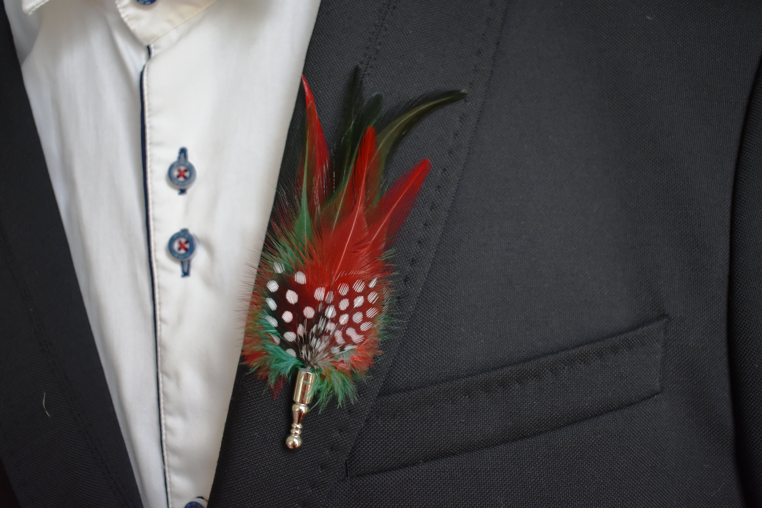 Lapel Pin Feather Boutonniere Feathers Brooch Wedding & - Etsy