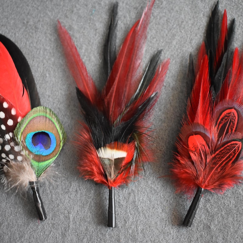 Red Feathers - Etsy