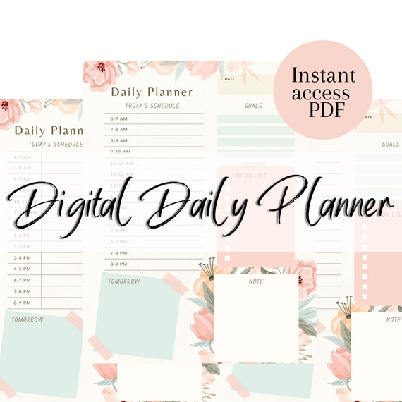Digital Planner Daily Girly Printable Downloadable - Etsy Australia