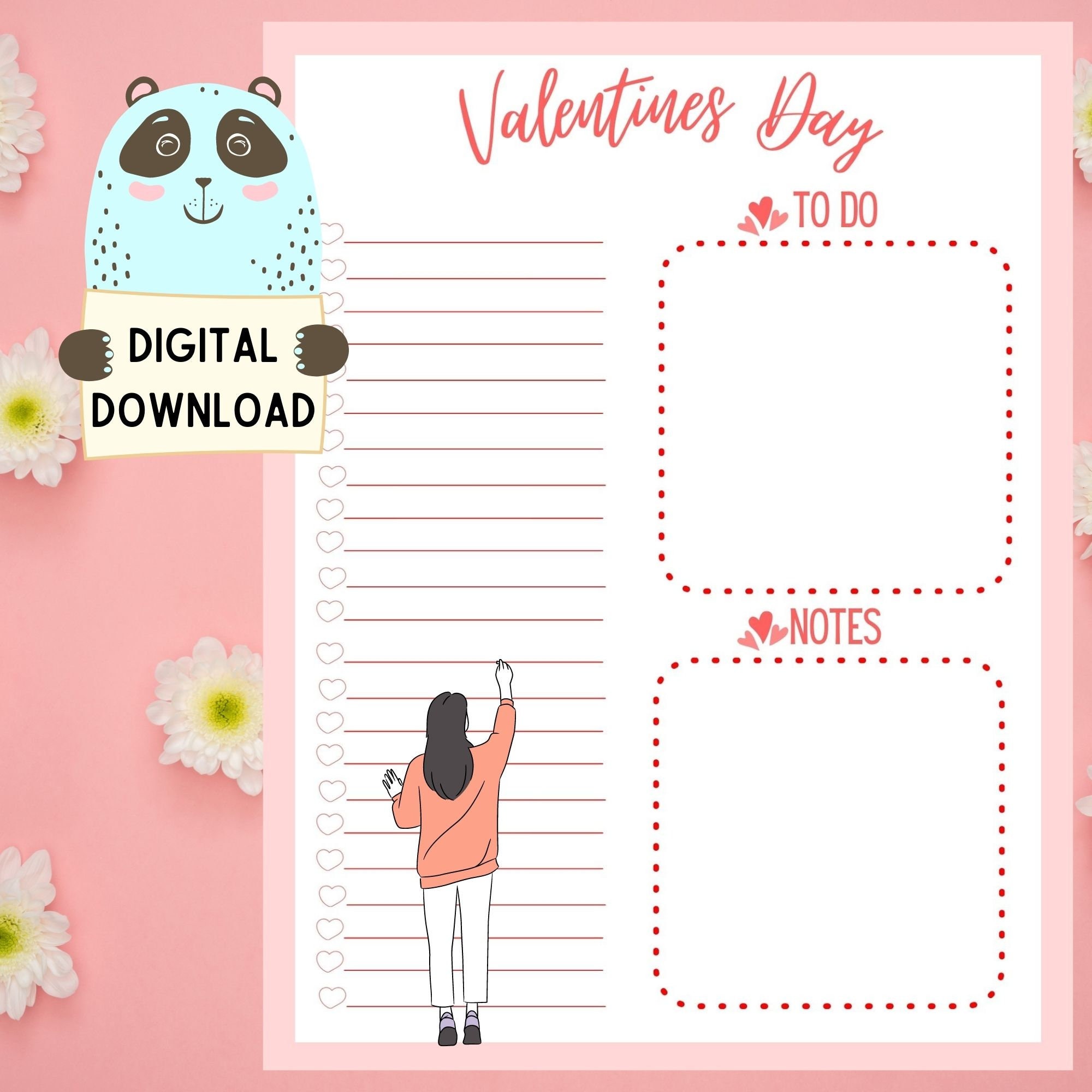 Valentines Day, Check List, Cute, Simple, Printable, Download - Etsy