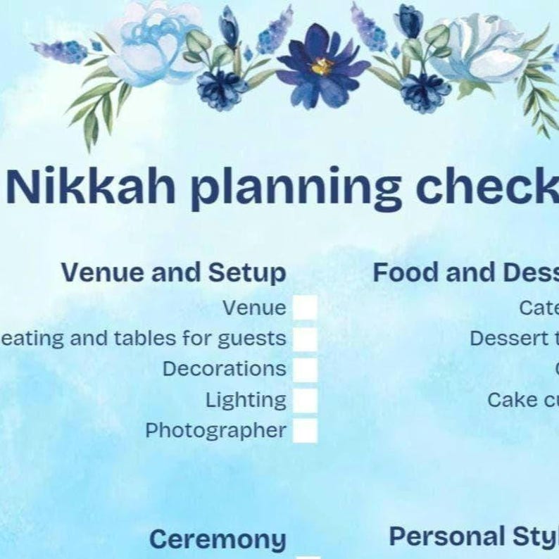 Nikkah Event Planning Checklist - Etsy