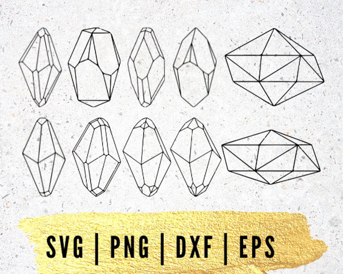 Crystal SVG Bundle, Diamond SVG Bundle, Instant Download, Svg Eps Dxf ...