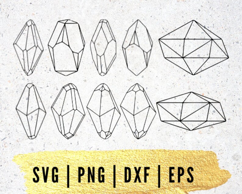 Crystal SVG Bundle, Diamond SVG Bundle, Instant Download, Svg Eps Dxf ...