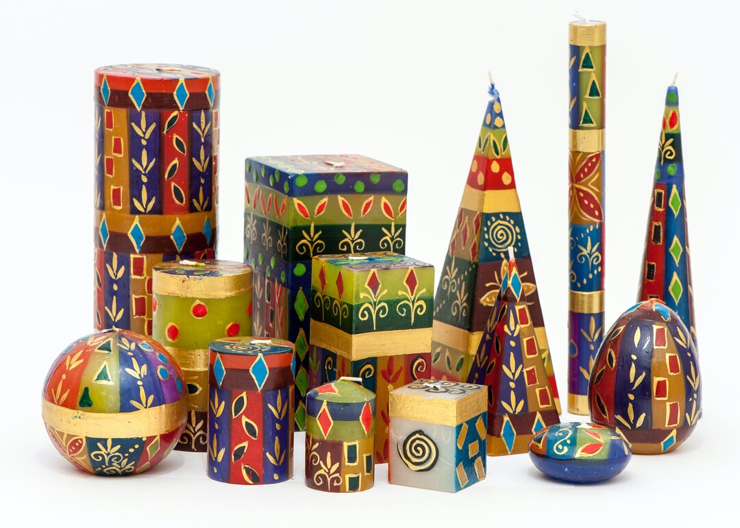 Fairtrade Colourful Pyramid, Pillar & Ball Candles – African Mineral ...