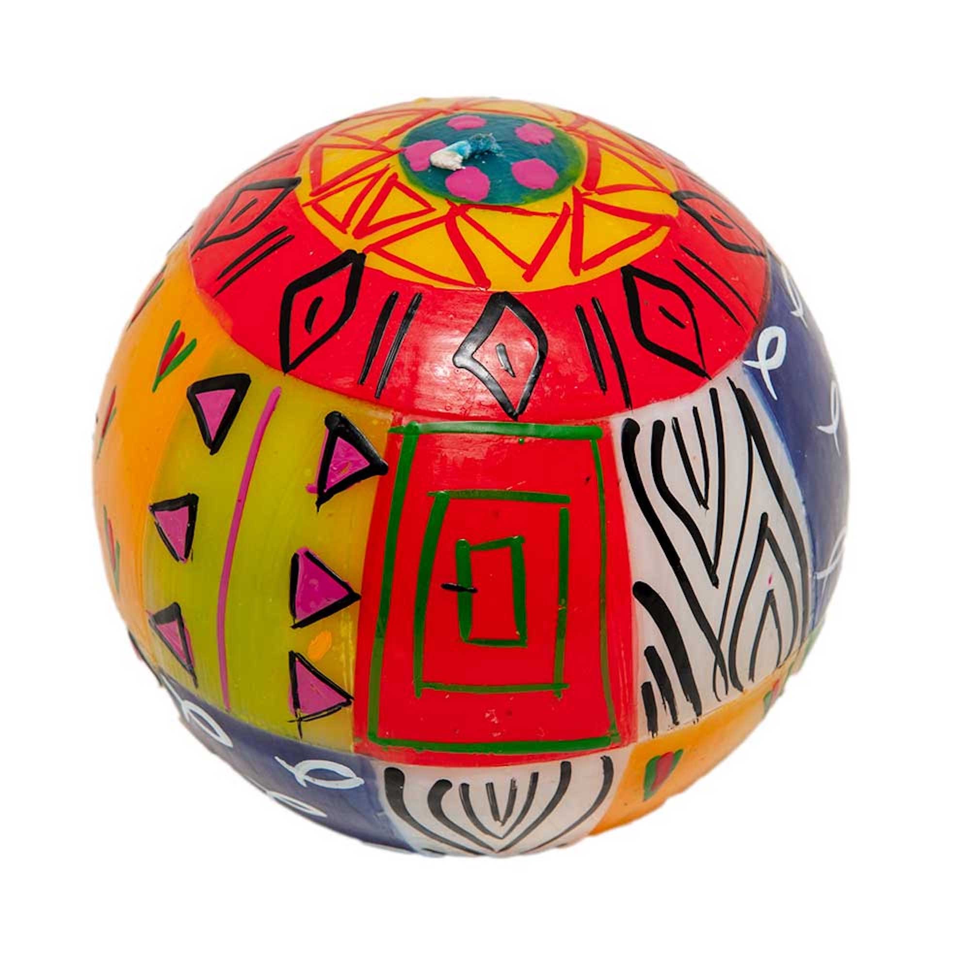 Fairtrade Colourful Pillar, Pyramid and Ball Candles – African Print ...