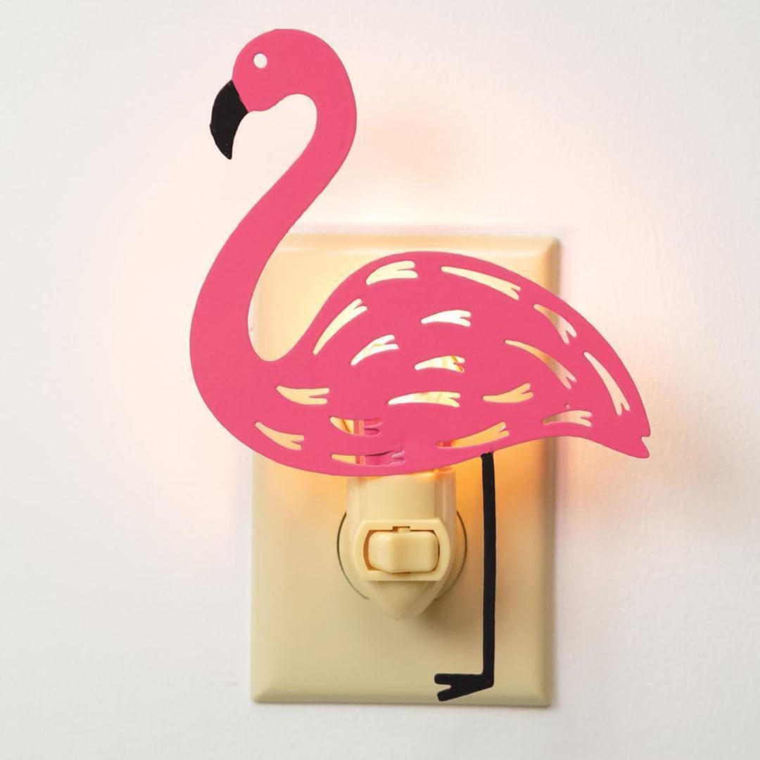 Vintage Cute Pink Bird Flamingo Night Light | Soft Glow Decorative ...