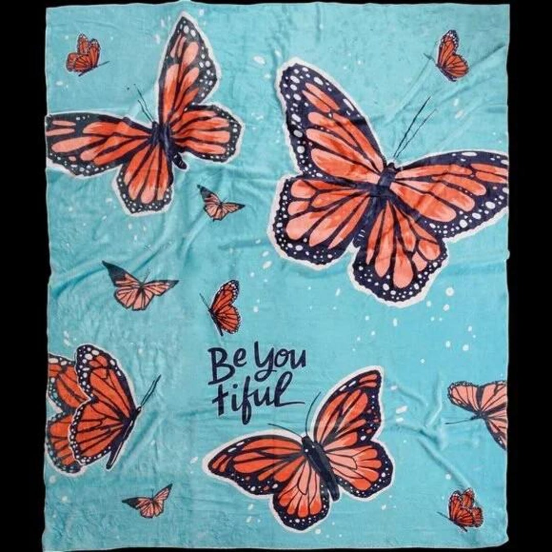 Handmade Monarch Butterfly Throw Blanket | Beautiful Throw Blanket ...