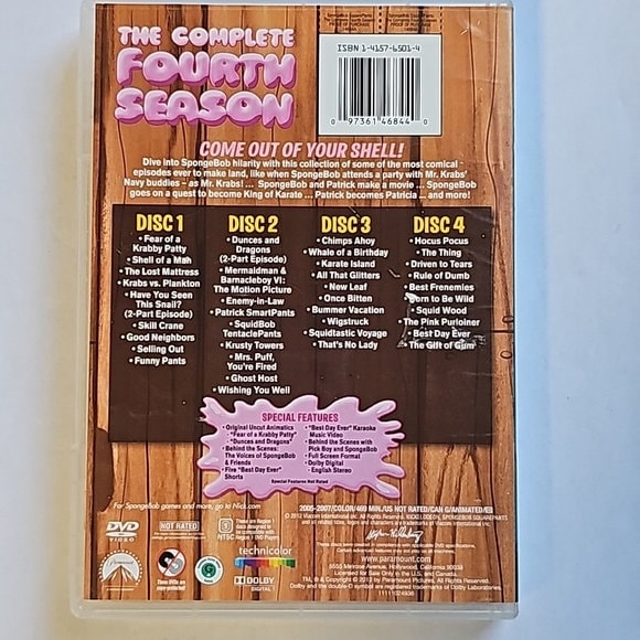 Spongebob Squarepants Complete Fourth 4th Season DVD Set - Etsy