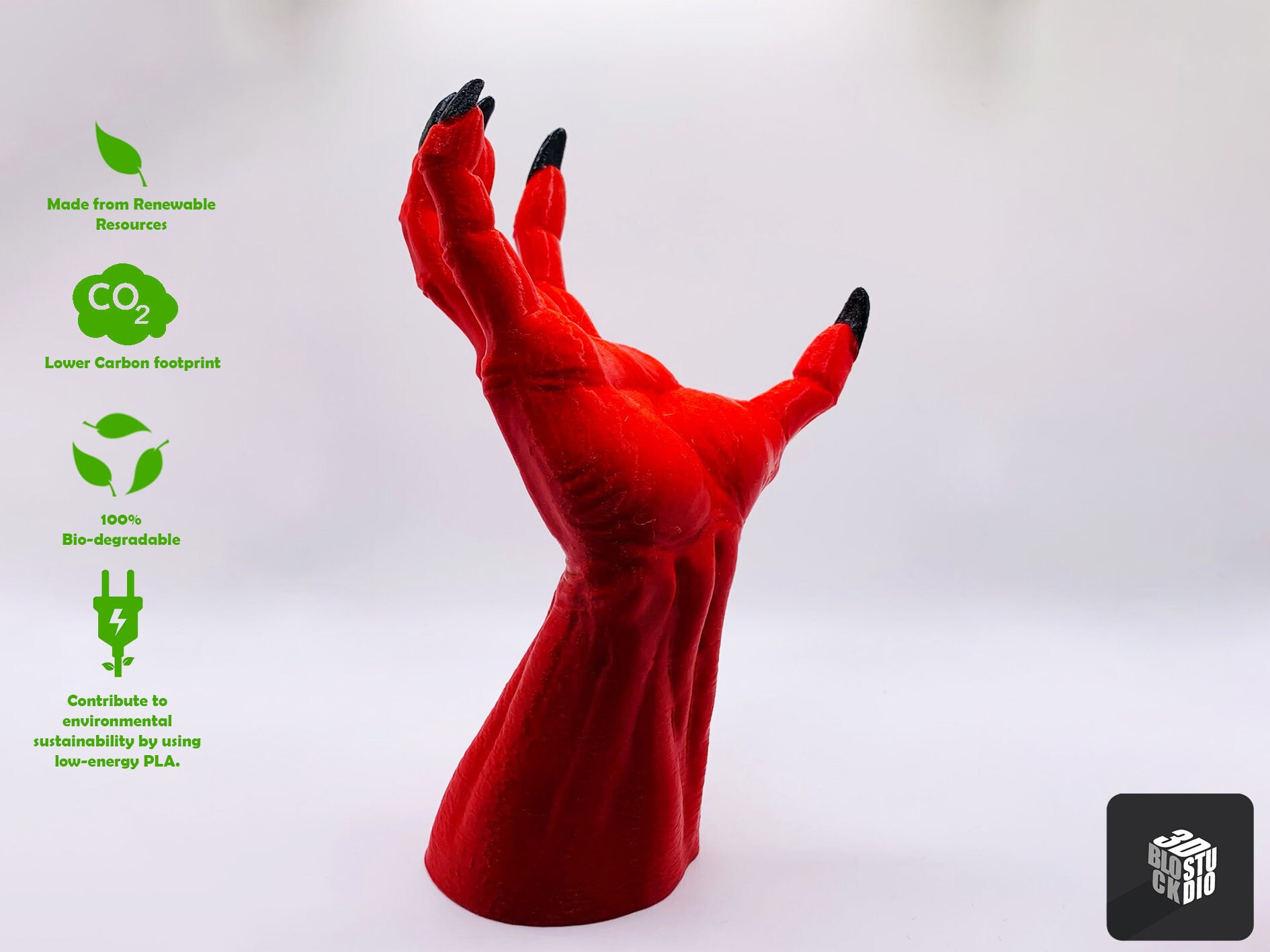 Devil Hand Hook 3D Printed Wall Mounted Hook Screw-on Stick-on ...