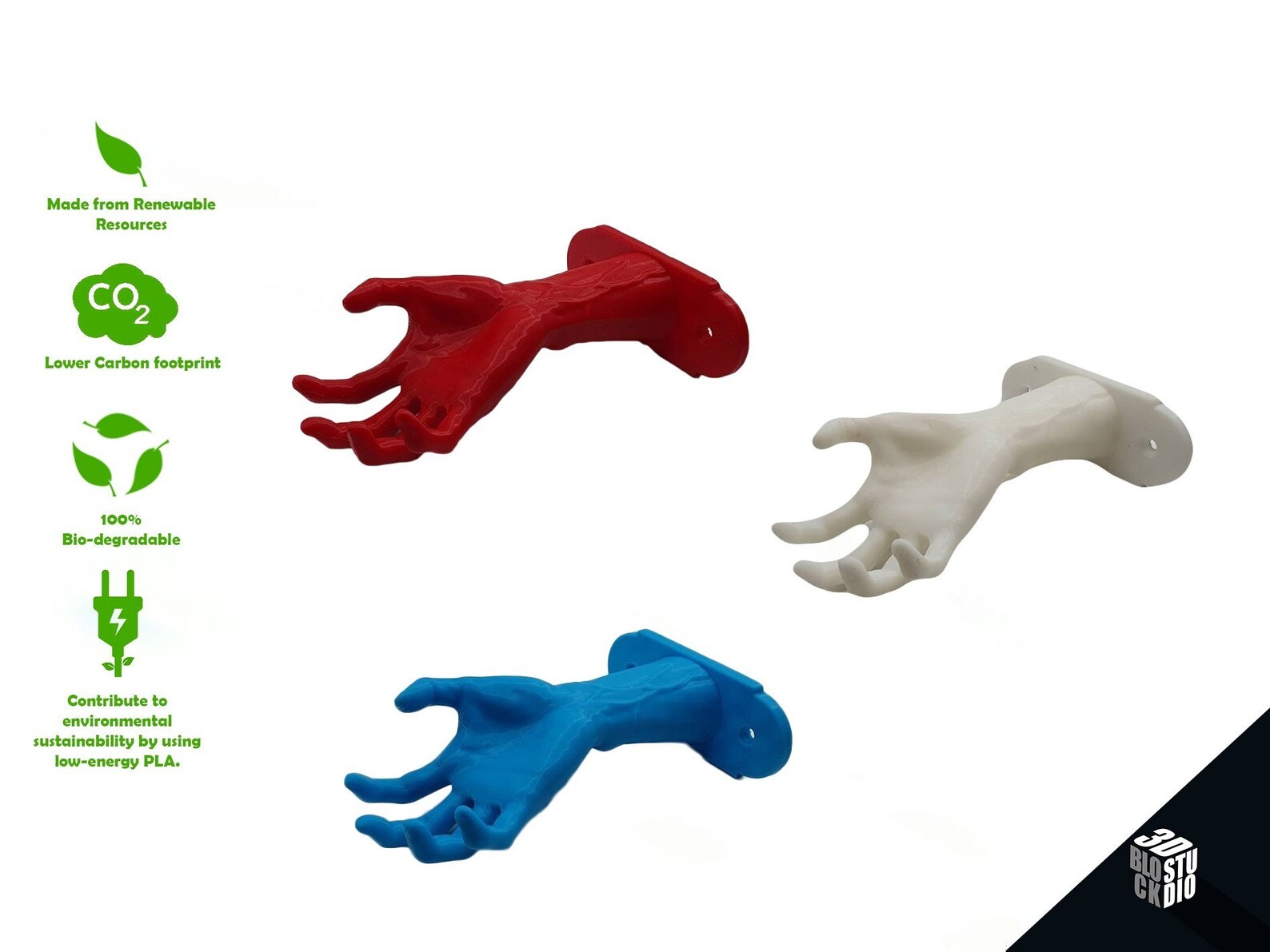 3D Printed Zombie Hand Wall Hook Wall Mounted Hook Coat Hook Keychain ...