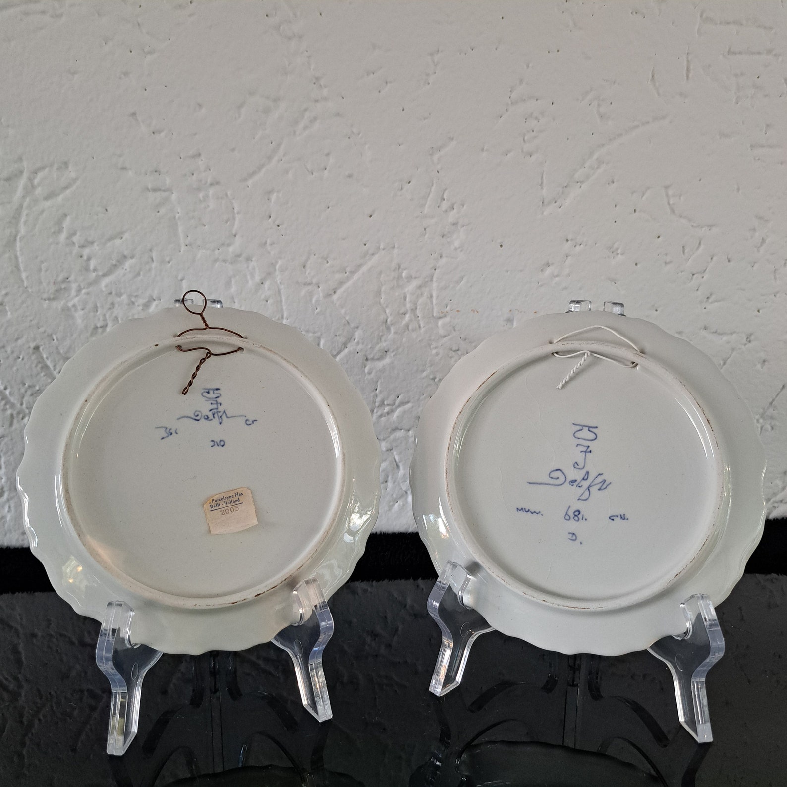 Set of 2 Identical De Porceleyne Fles (royal Delft) Delft Blue Round ...