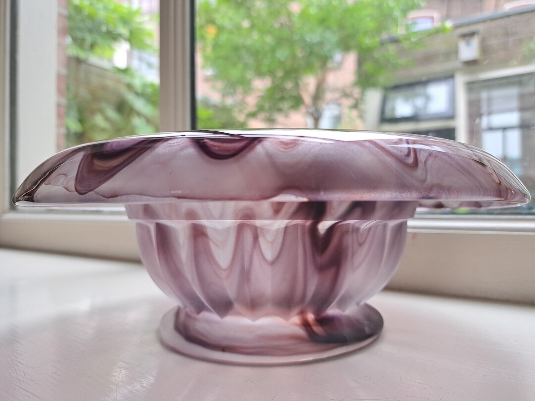 Art Deco Davidson Amethyst-purple Glass Table Centrepiece Flower ...