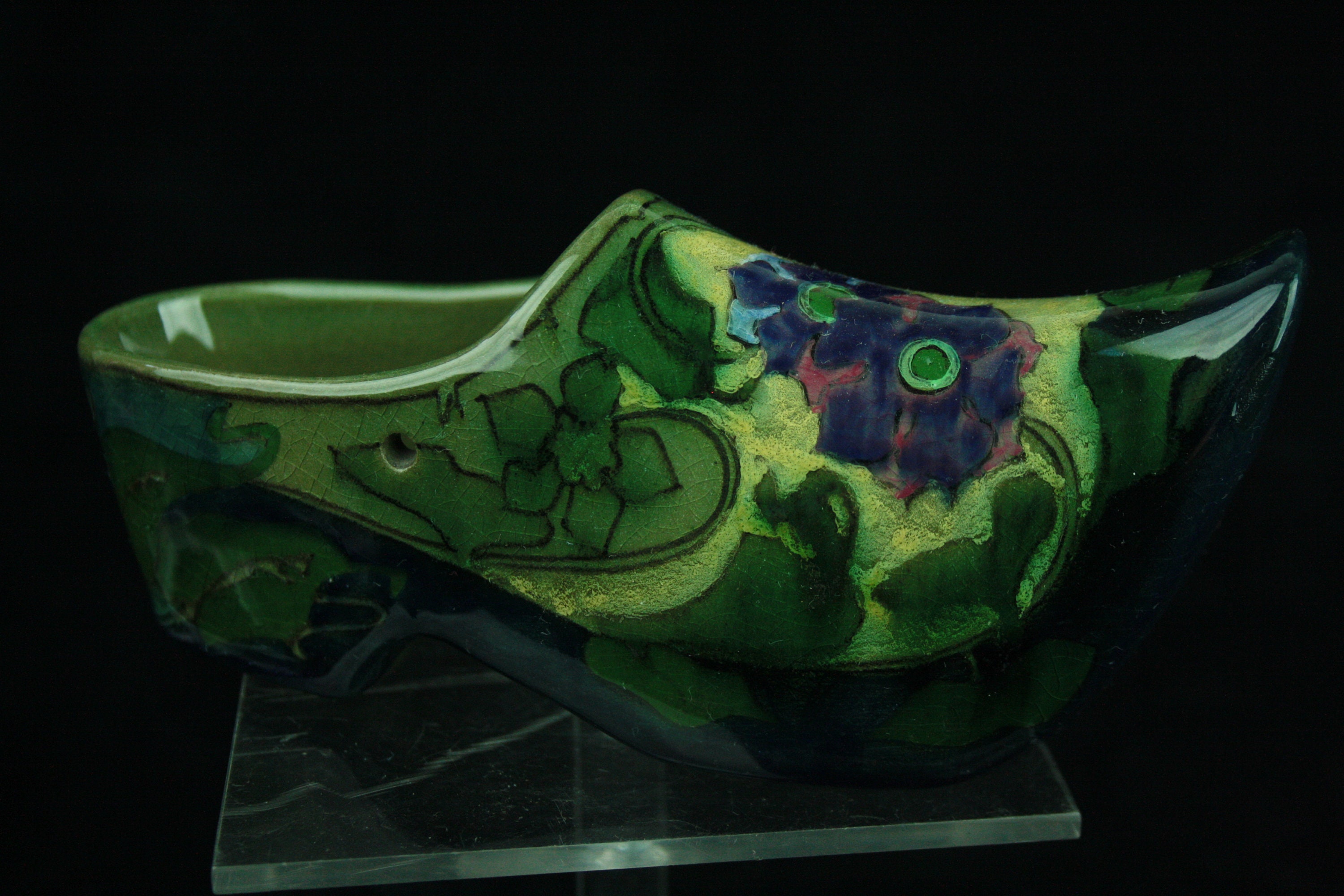 Art Nouveau High Gloss Dutch Art Pottery Wooden Shoe (klomp) by ...