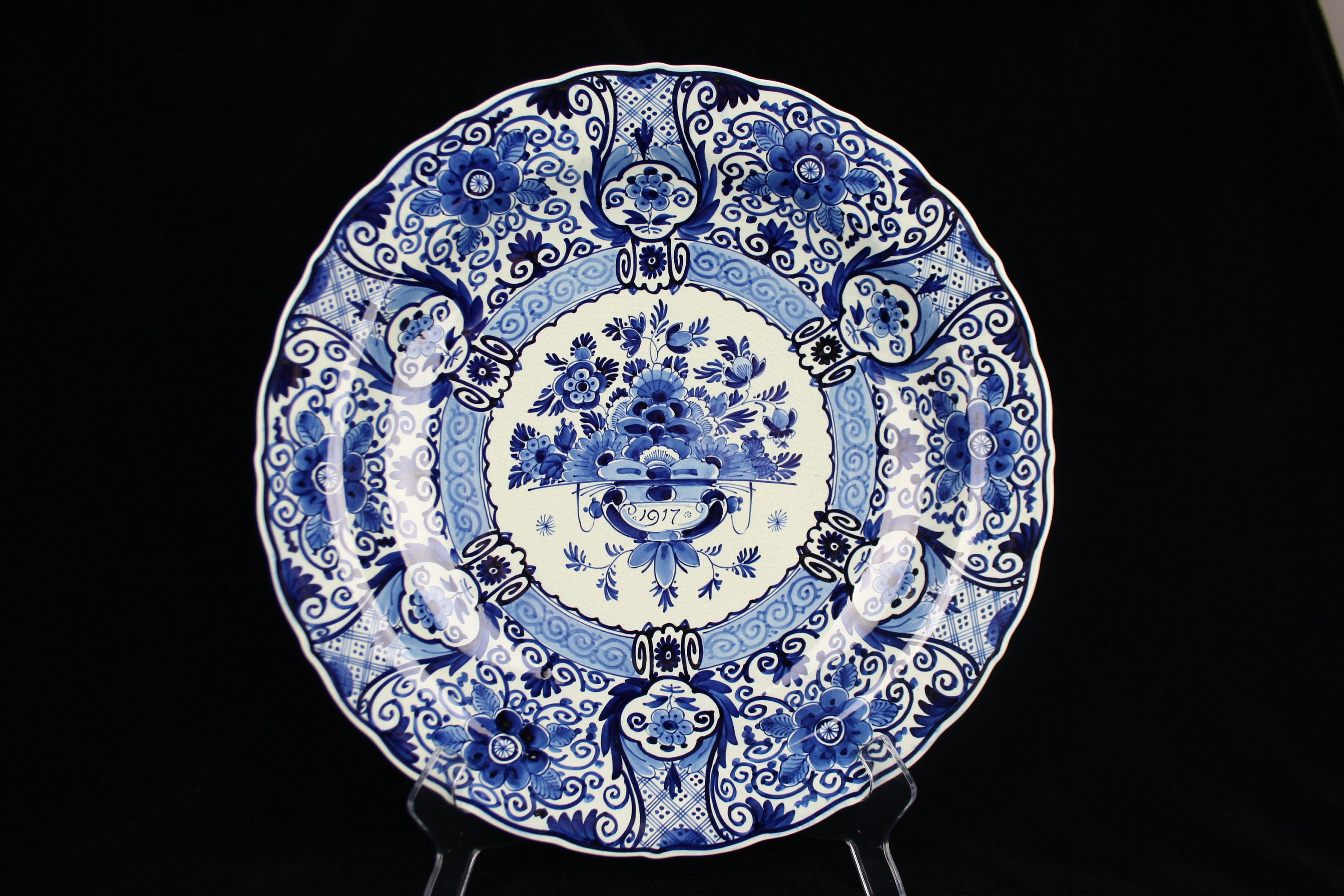Antique Royal Delft Large Delft Blue Charger (1917) - Etsy