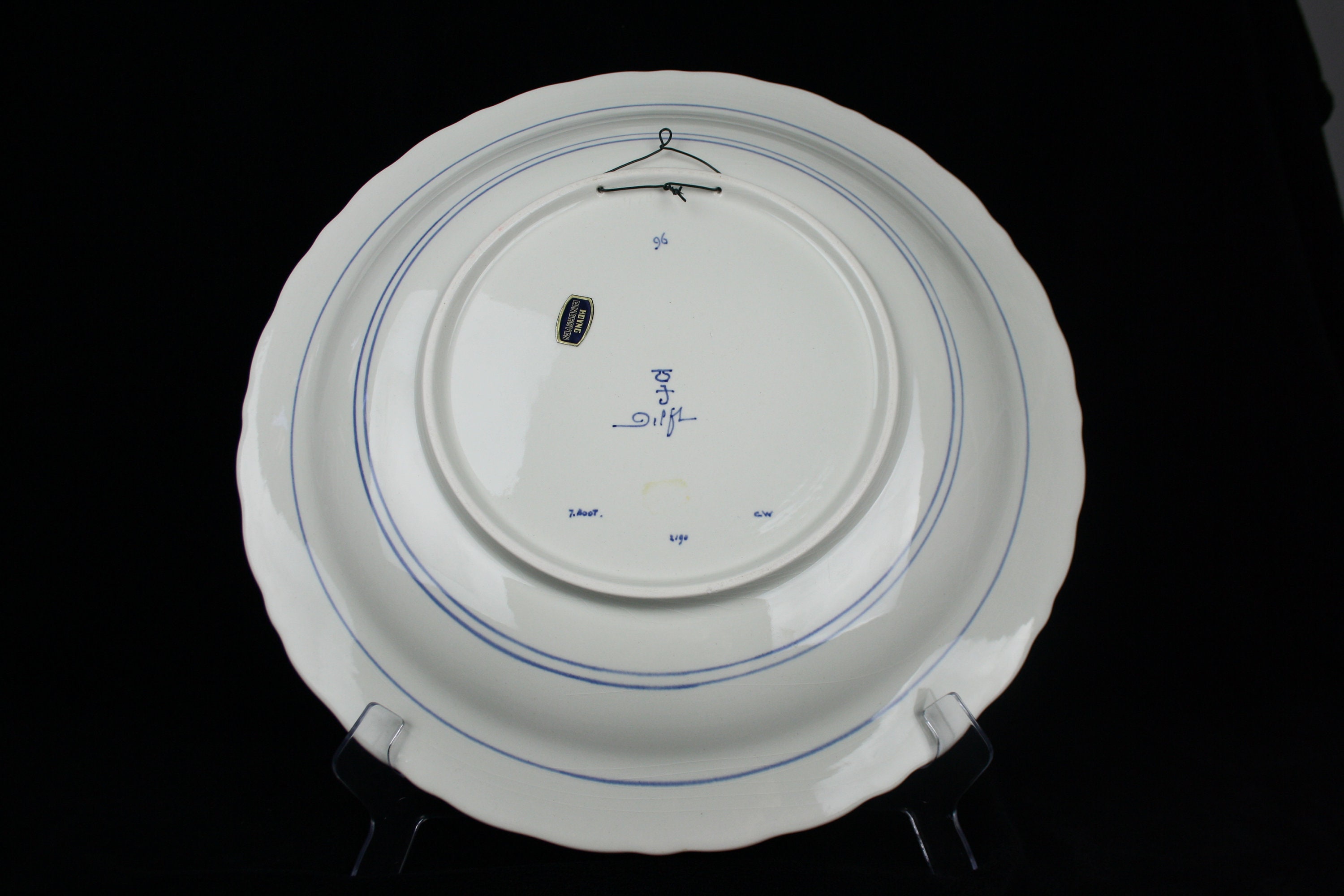 Royal Delft Large Delft Blue Rembrandt 'titus' Charger - Etsy Royal Delft Large Delft Blue Rembrandt 'titus' Charger - Etsy