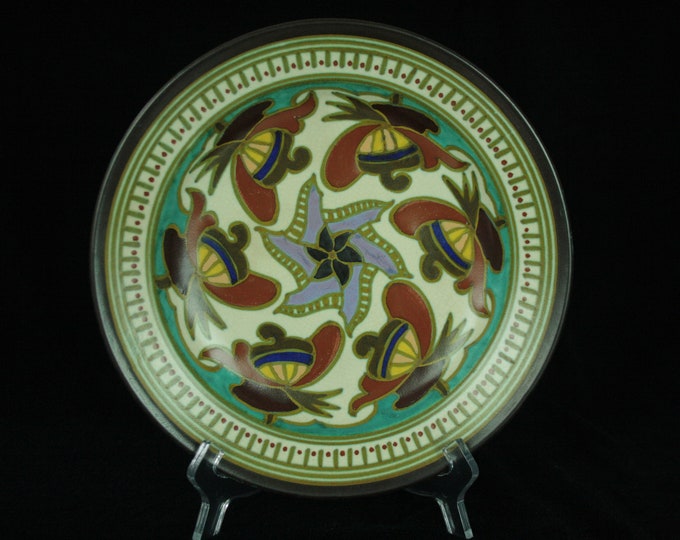 Art Deco, Art Pottery Wall Plate FOH by Plateelbakkerij Zuid-holland - Etsy