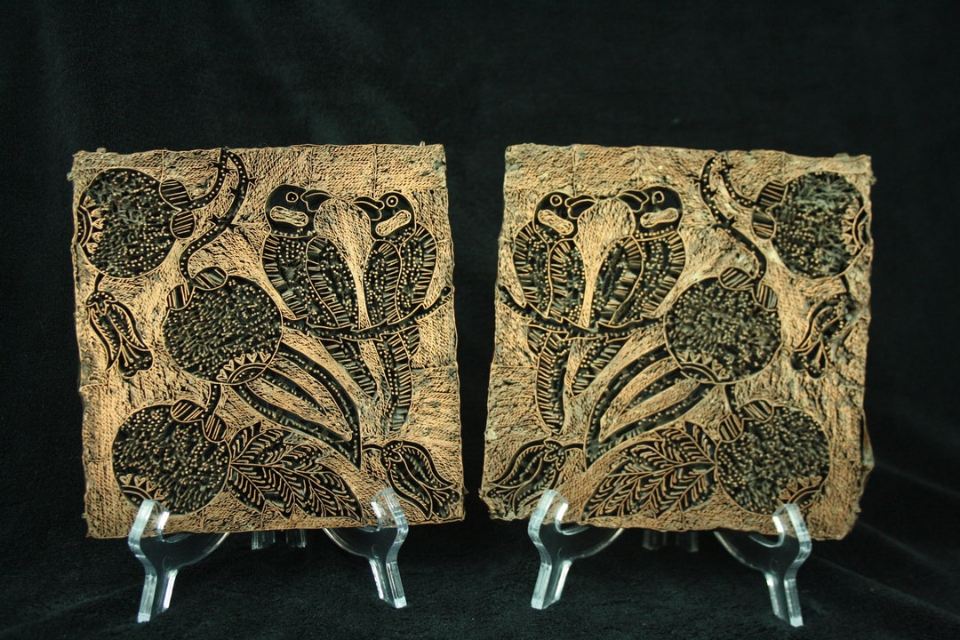 Rare Set of Two Indonesian (java) Copper Batik Stamps "tjap", Decor of ...