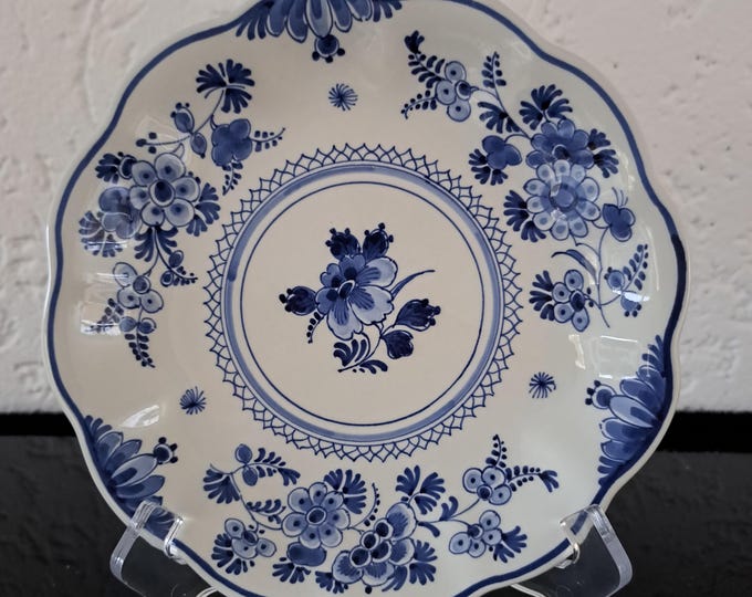De Porceleyne Fles (royal Delft) Lobed Delft Blue Floral Decor Wall ...
