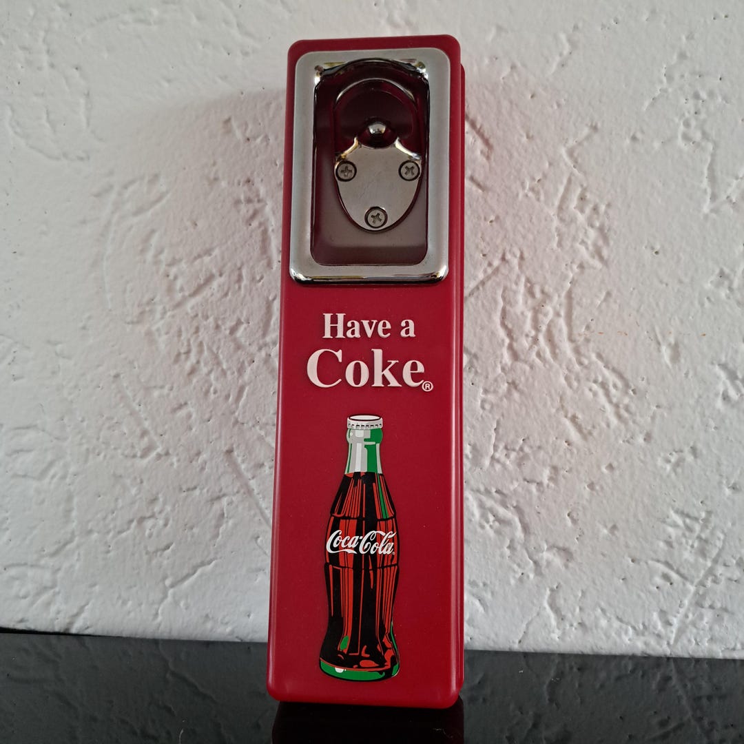 Large Vintage 2002 Coca-cola Wall Mount Bottle Opener/ Cap Catcher - Etsy