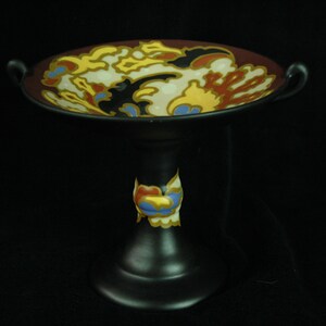 Set of Colourful Art Deco Tazza/ Dish and Vase by Regina Gouda, Decor ...