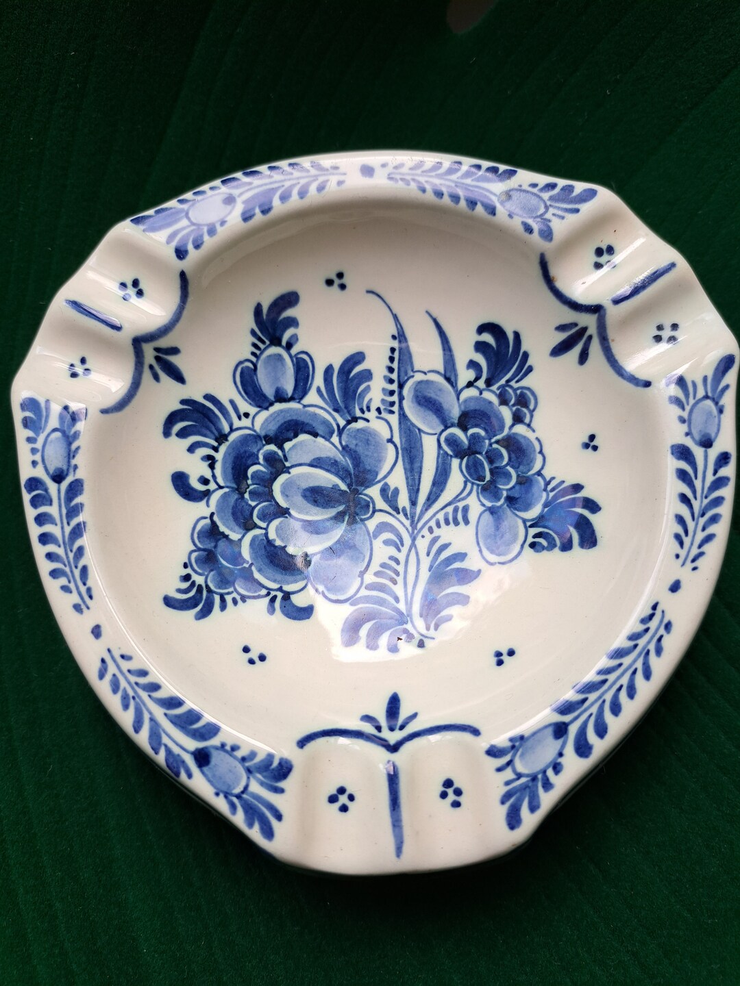 Vintage Delft Blue Ashtray Floral Decor by Plateelbakkerij Ram Arnhem ...