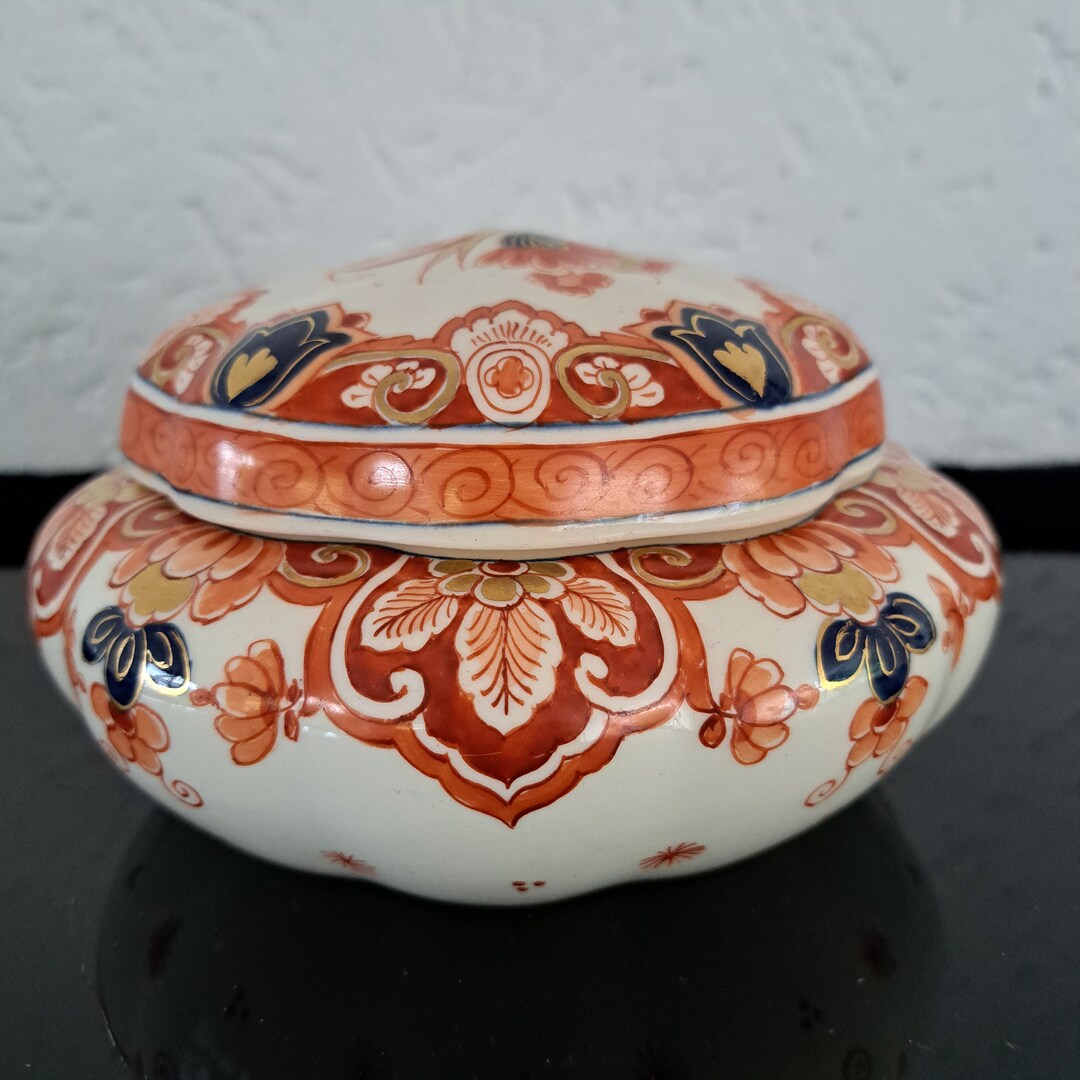 Royal Delft Delft Imari 'pijnacker' Decor Lobed Lidded Dish (1976) - Etsy