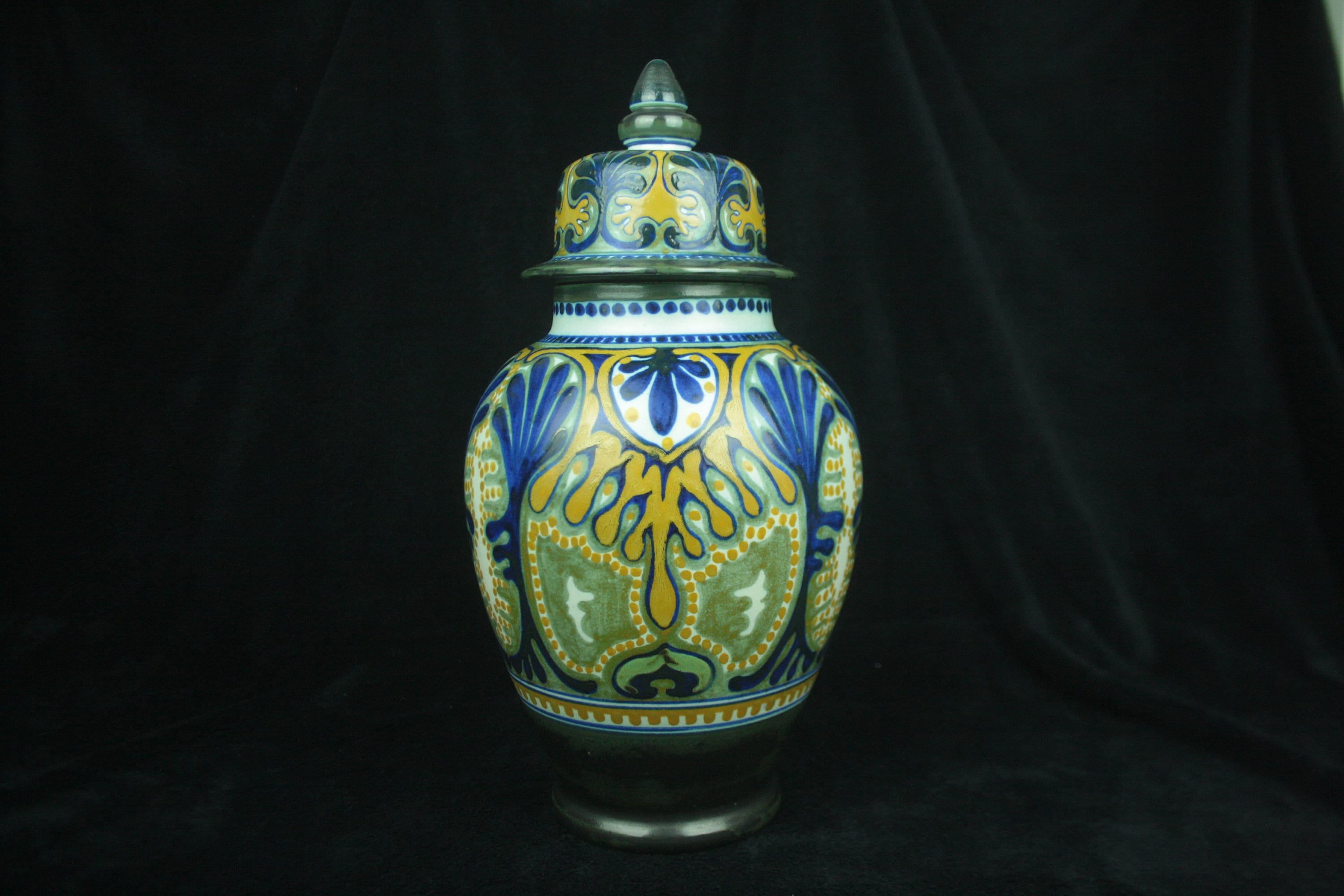Large Rare Art Deco 3-piece Garniture Décor Cyprus by Plateelbakkerij ...