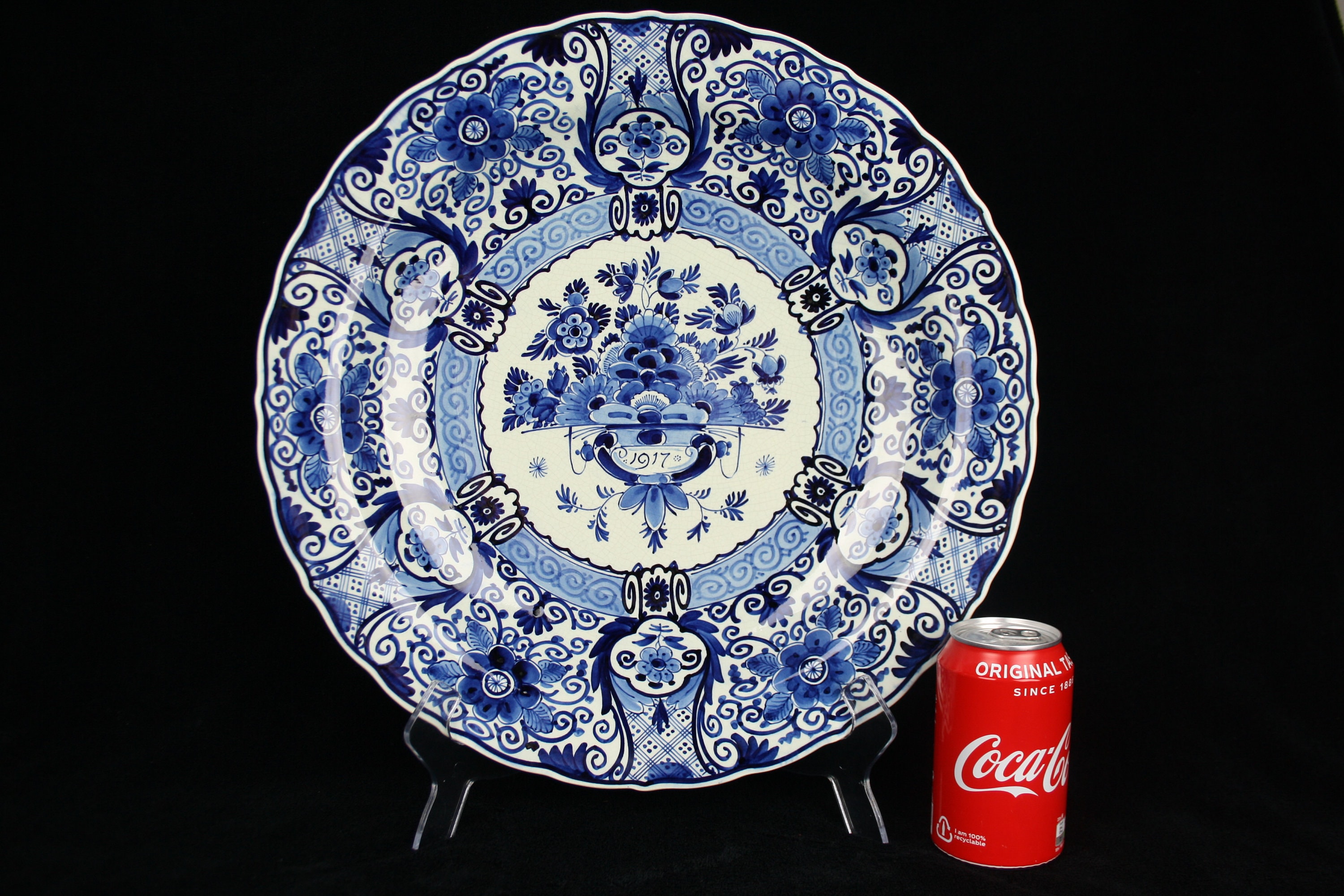 Antique Royal Delft Large Delft Blue Charger 1917 - Etsy