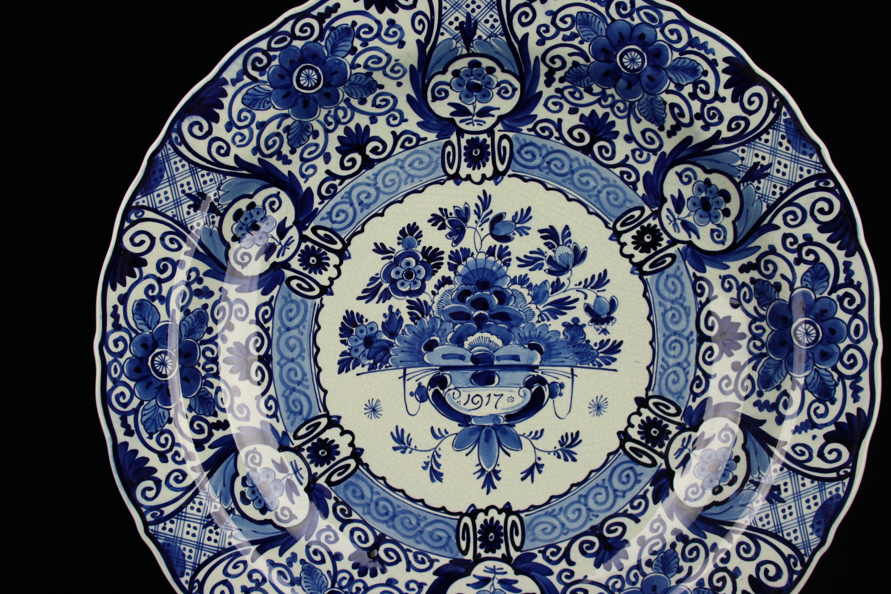 Antique Royal Delft Large Delft Blue Charger 1917 - Etsy