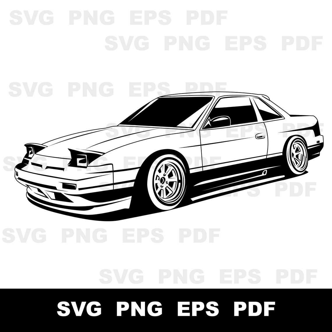 Custom Car Silhouette , Car Clip Art File for Printing Tshirts Cakes ...