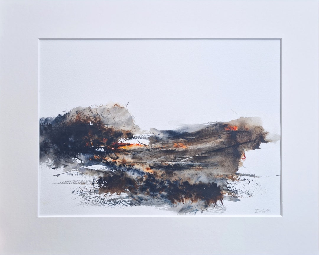 Original Watercolor Painting, Wall Art, Abstract Landscape Art, Autumn ...