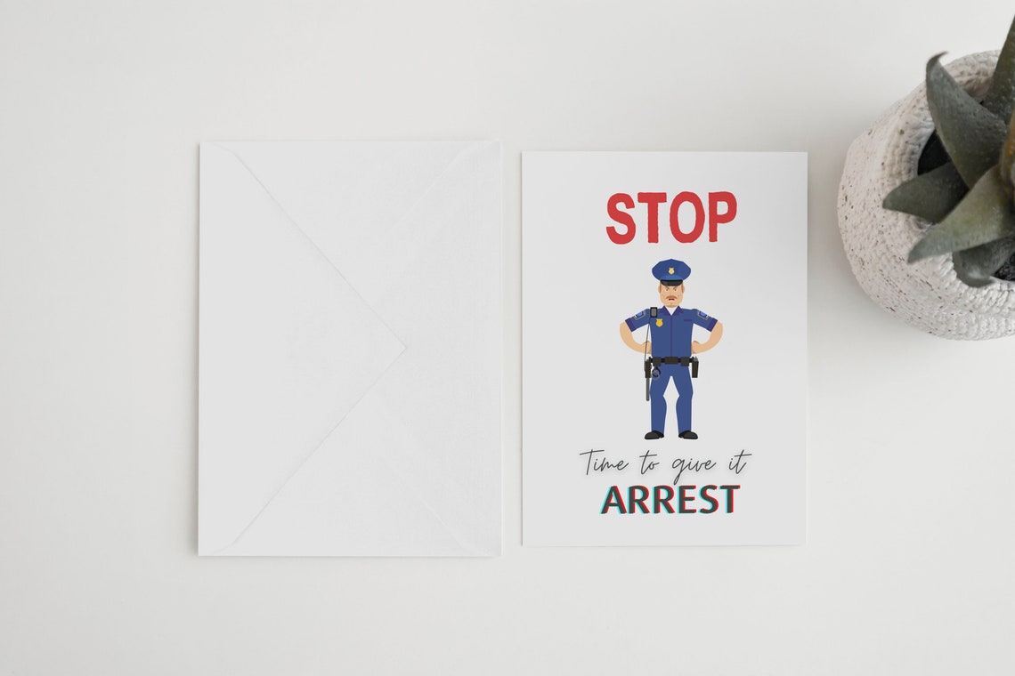 Police Retirement Card, Printable Police Retirement Card, Printable ...
