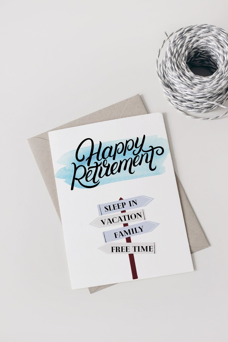 Printable 'happy Retirement' Card: Blank Inside (PDF) - Etsy