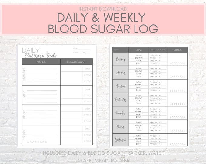 Printable Gestational Diabetes Weekly Tracker - Etsy