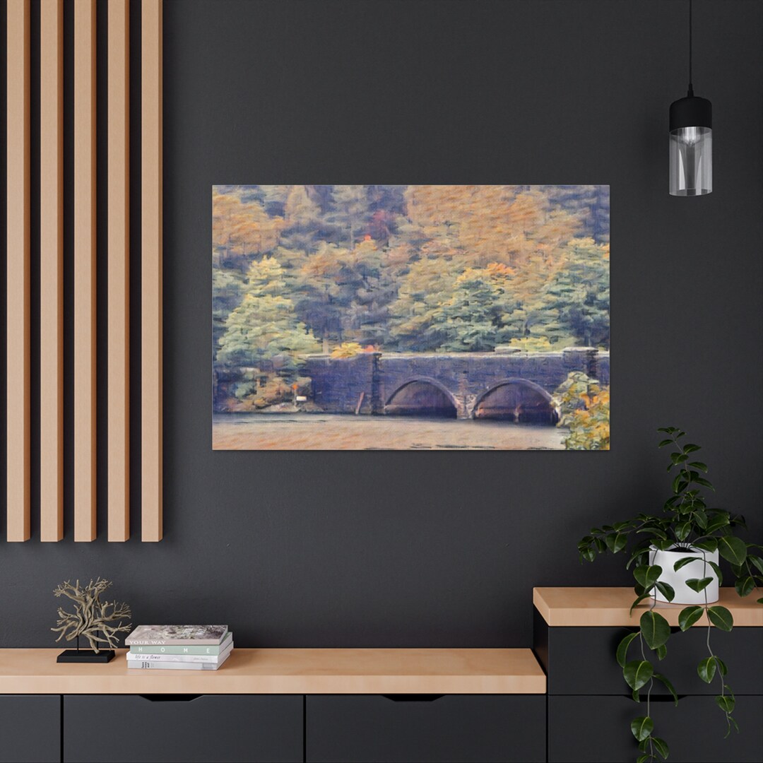 English Stone Bridge, Impressionist Canvas Gallery Wraps - Etsy
