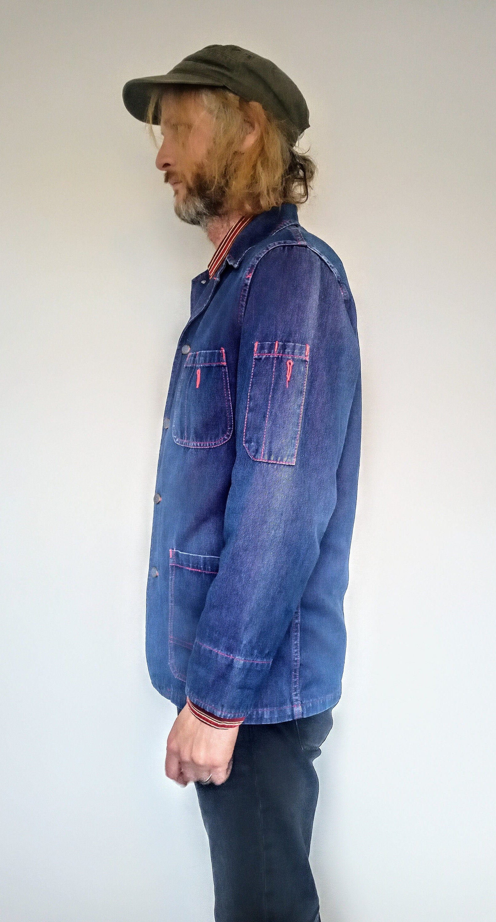French Chore Coat Denim Jacket - Etsy