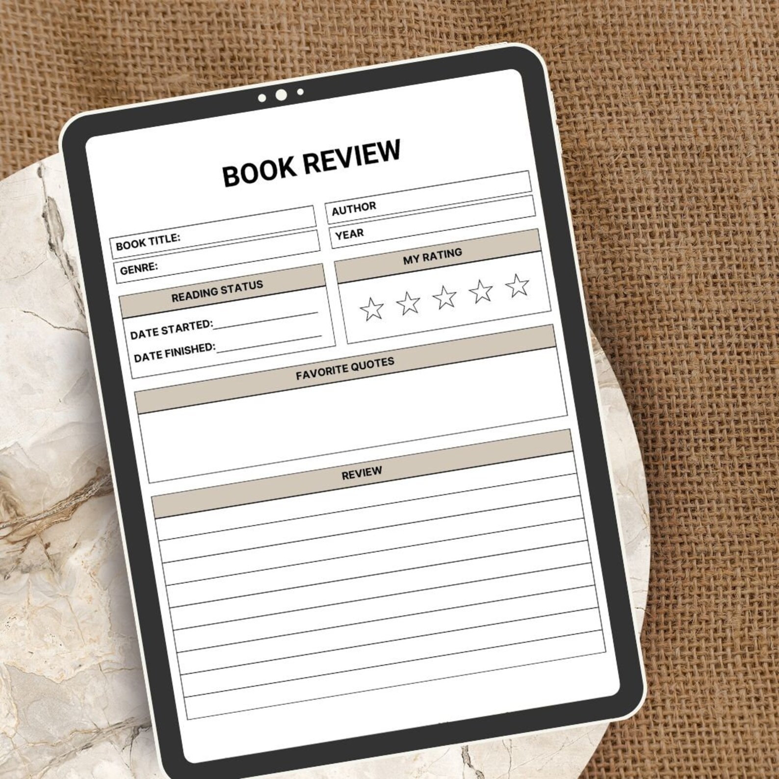 Digital Reading Journal, Book Review & Library Tracker, Digital Reading ...