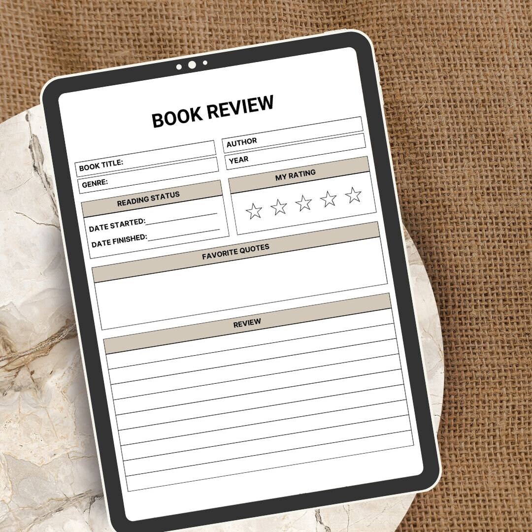 Digital Reading Journal, Book Review & Library Tracker, Digital Reading ...