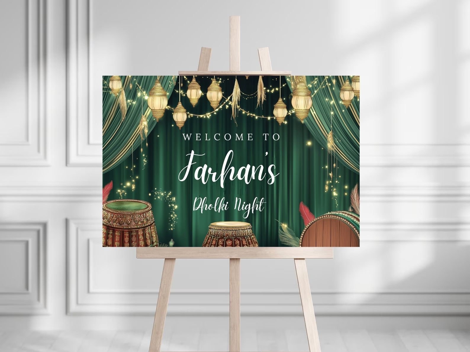 Dholki Welcome Sign, A1, A2, A3, A4, Pakistani Wedding, Dholak Night ...