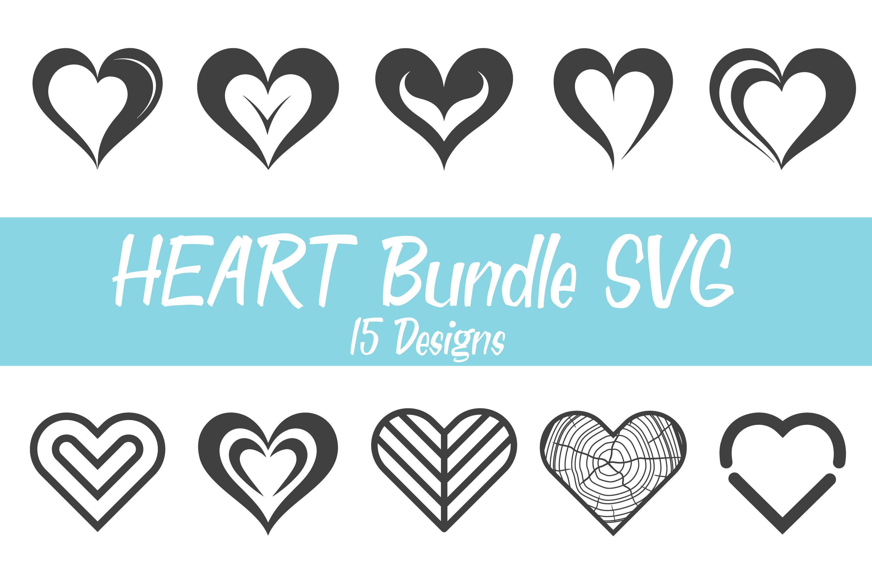 Heart SVG Bundle, Heart Svg, Heart Clipart, Doodle Hearts, Valentines ...