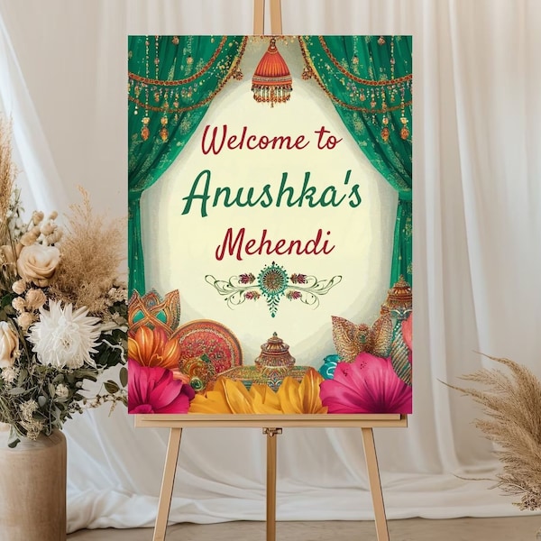 Digital Mehndi Welcome Sign - Etsy
