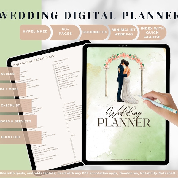 Digital Wedding Planner - Etsy