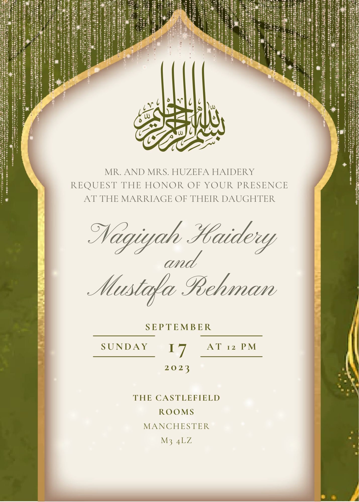 Editable Digital Muslim Wedding Invitation Template Nikkah Mehndi ...