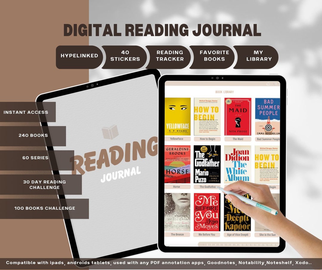 Digital Reading Journal, Book Review & Library Tracker, Digital Reading ...