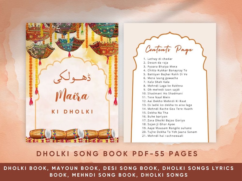 Modern Dholki Book, Desi Song Book, Dholki Songs Lyrics Book, Mehndi ...